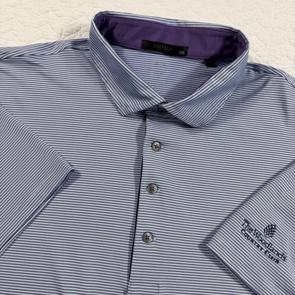 Greyson | Shirts | Greyson Mens Xxl Blue Stripe Polo Shirt The ...